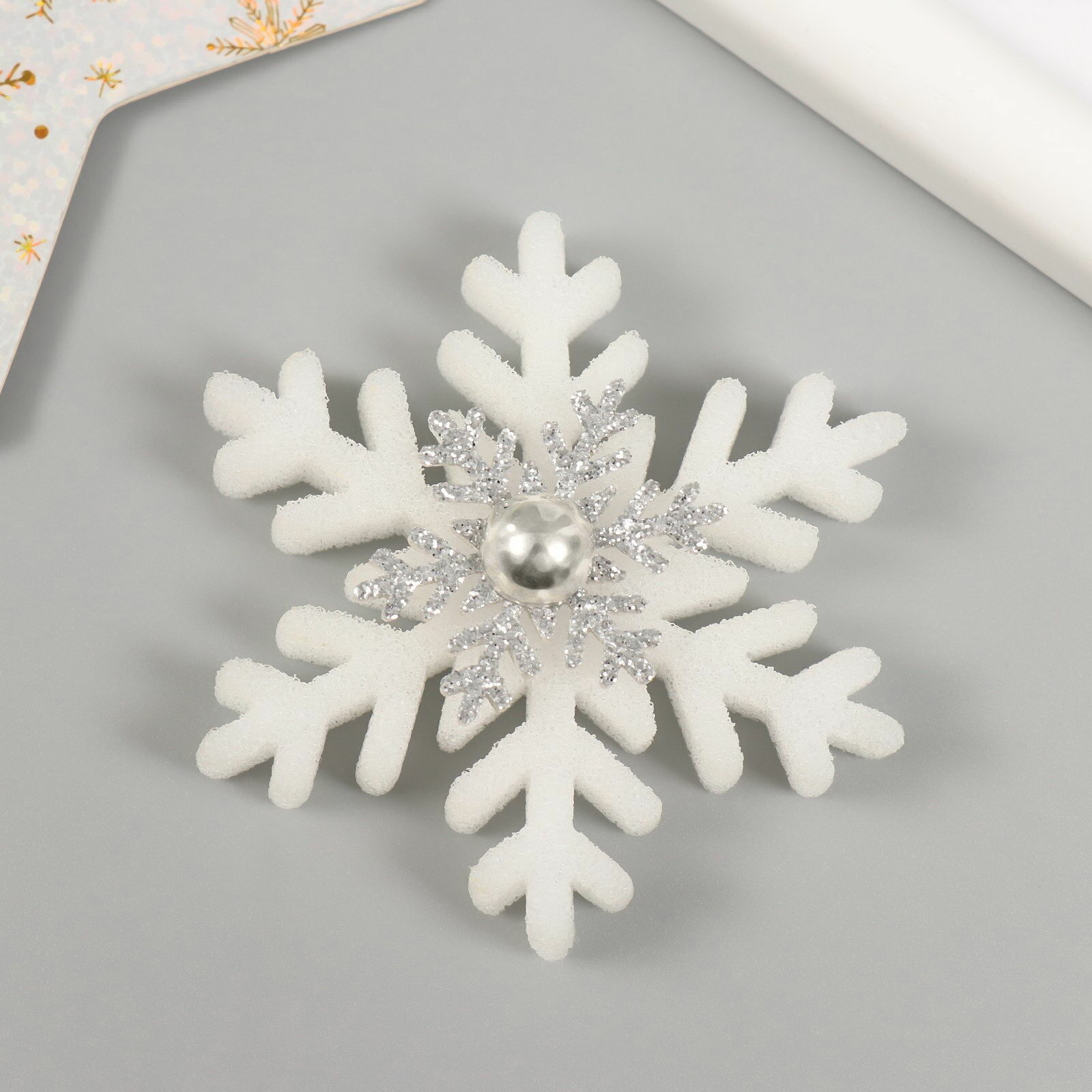 Декоративный элемент для творчества "Снежинка", 6.5x6.5 см, вид декора: декоративные украшения