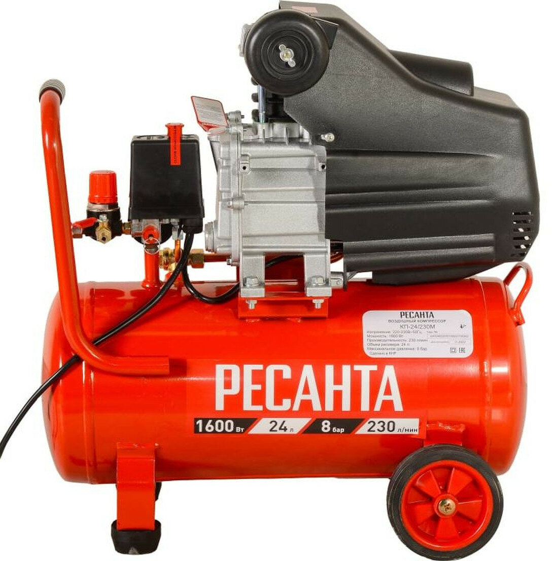 Компрессор Ресанта КП-24/230М для накачки шин и работы с пневмоинструментом