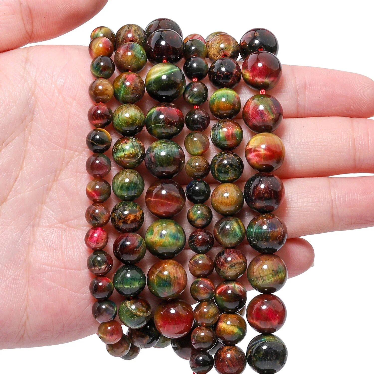 Красный тигровый глаз бусины GMB724 6/8/10 мм 8mm about 40pcs