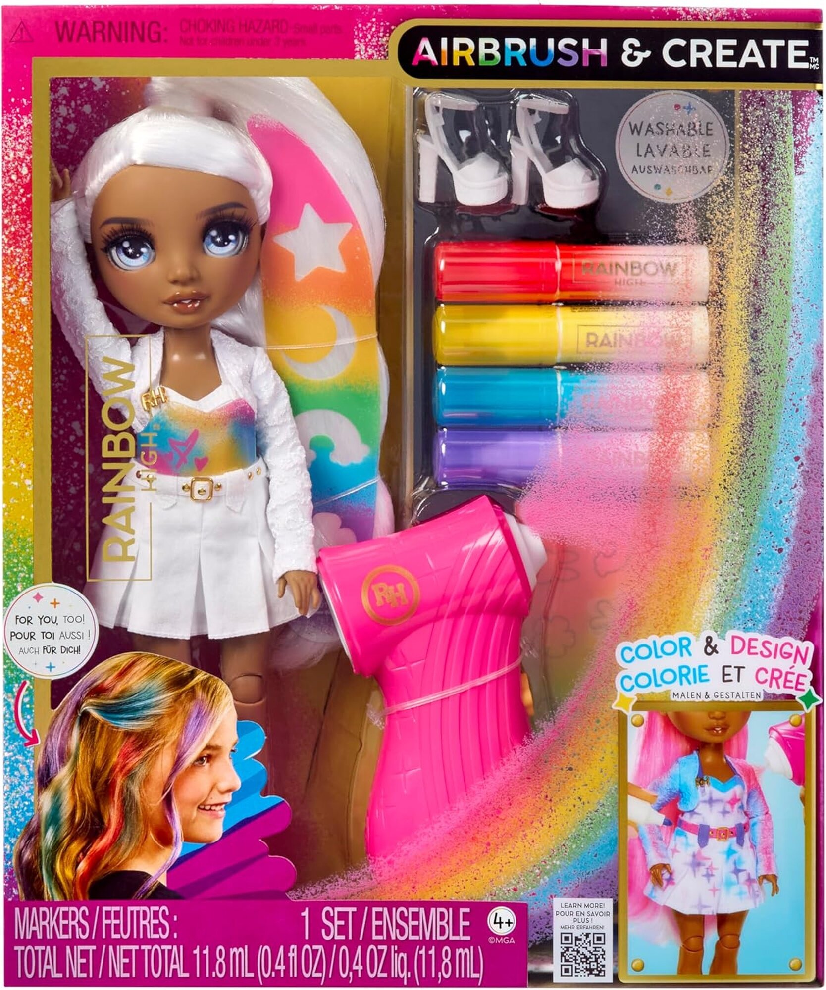 Кукла Rainbow High "Air Brush & Create", развивающая, пластик, 28 см