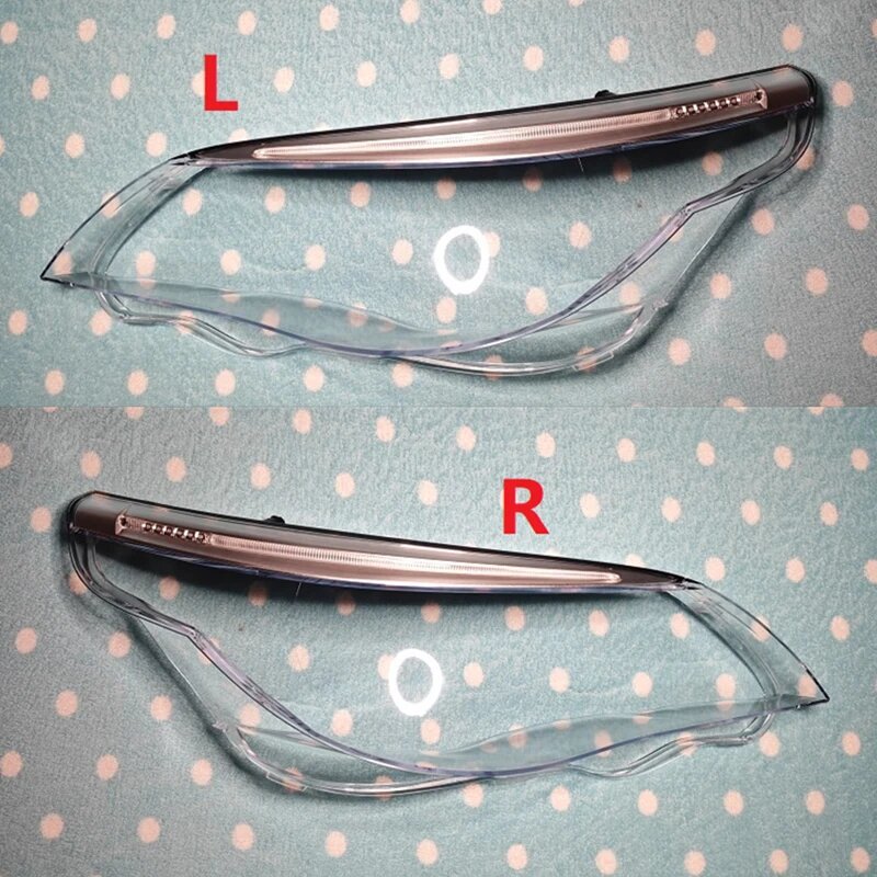 Для BMW E60 E61 5 серии 2004-2009 со светодиодной подсветкой, корпус фары для бровей, крышка объектива, плексиглас, прозрачный абажур Left and Right 2 Pcs