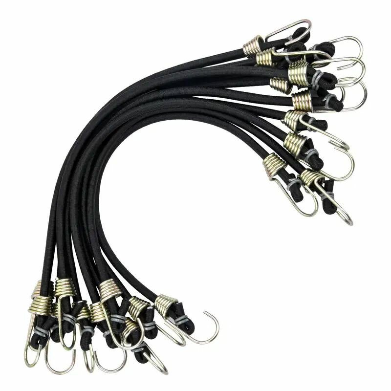 10шт мини-банджи-шнуров с крючками для крепления фургонов, грузов, кофров