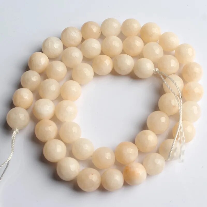 Бусины из халцедона и агата 4/6/8/10 мм Бежевый, 6mm 61pcs, Light Yellow