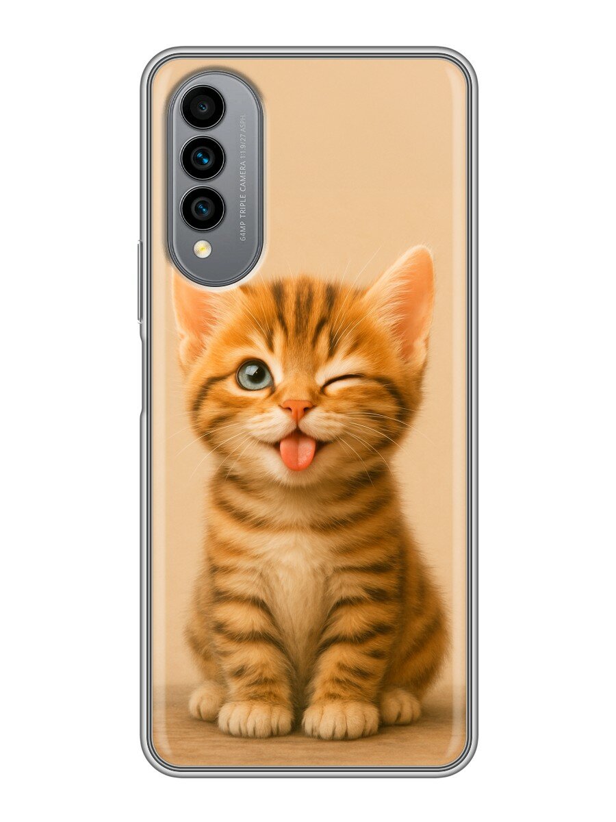 Чехол для Wiko T50 с принтом милый котенок (Вико Т50)