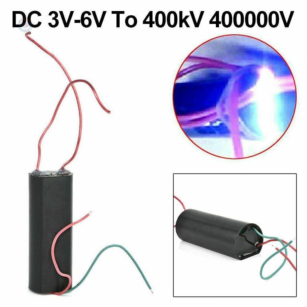 Модуль повышающий DC 3V-6V до 400 000V, высоковольтный генератор импульсного тока, катушка Тесла для лабораторных экспериментов и учебных демонстраций, компактный блок питания высокого напряжения