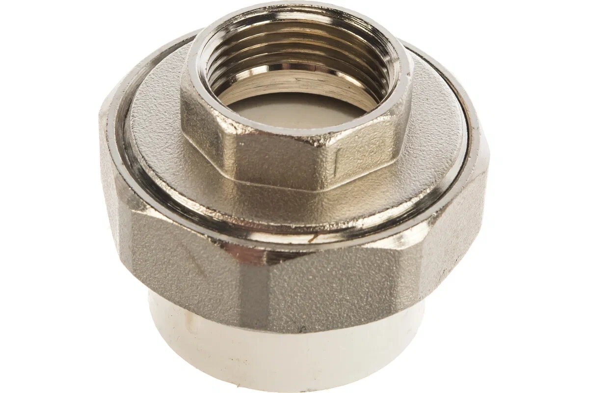 Муфта PRO AQUA, комбинированная, разъёмная, PPR, 32×1,1/4", белая