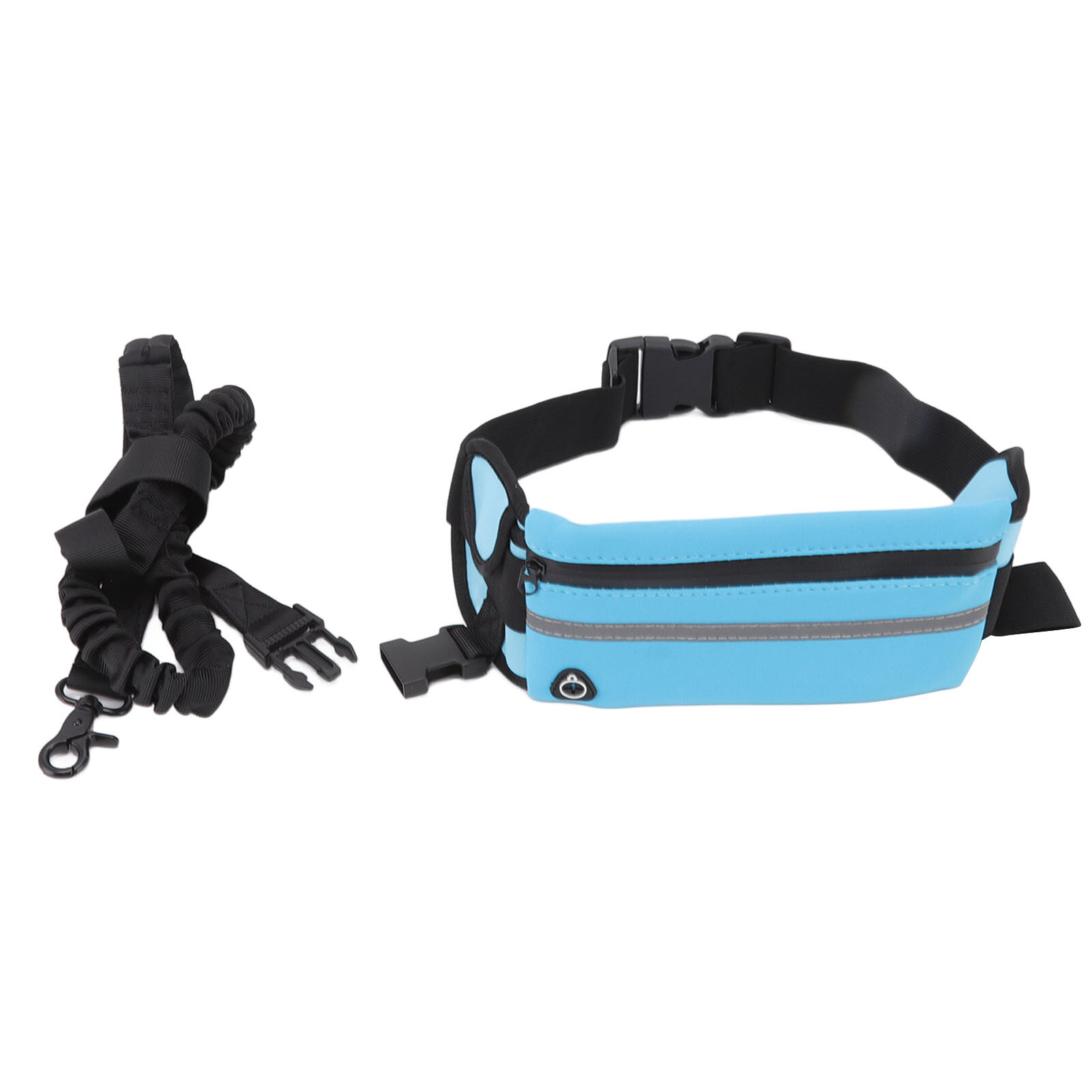 Руки бесплатно собачьего поводка Fanny Pack Поясной поводок из нейлона с бунги-поводком для ночного бега и прогулок, голубой