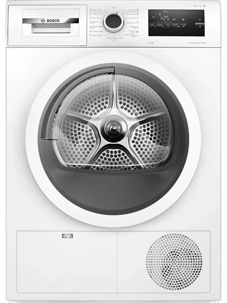 Сушильная машина Bosch Serie 4 WTN86211ME, белый, английский