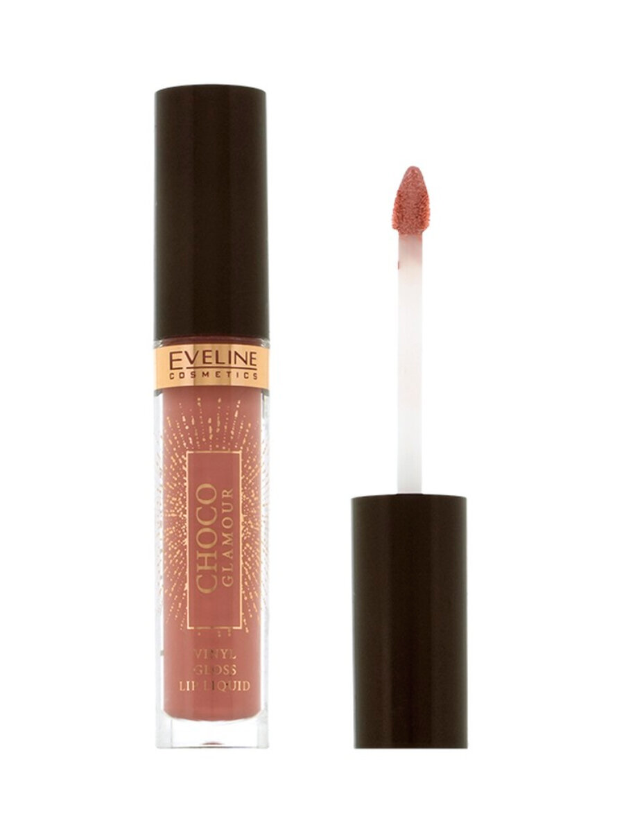 Помада для губ EVELINE CHOCO GLAMOUR виниловая жидкая тон 01 ruby chocolate