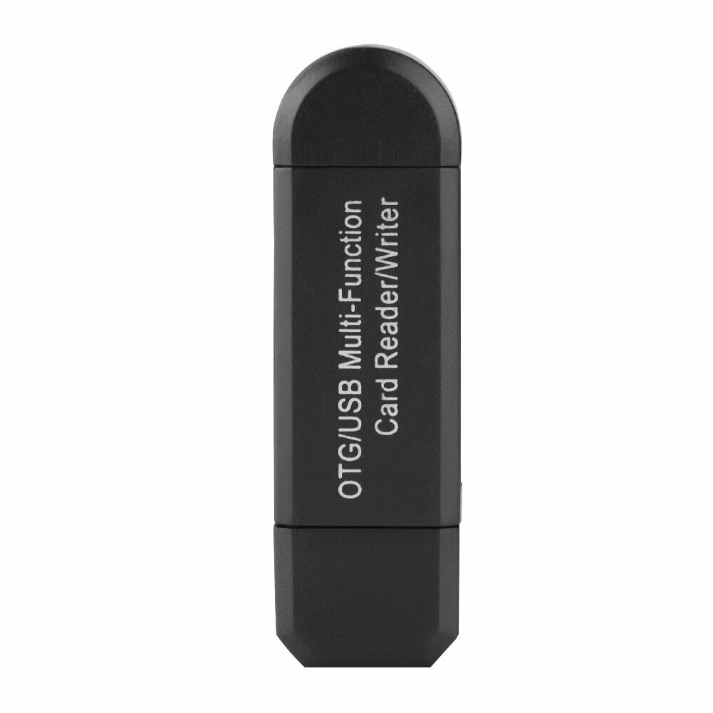 Многофункциональный USB-кардридер OTg для карт памяти Micro SD, SD TF, ПК и смартфонов (черный)
