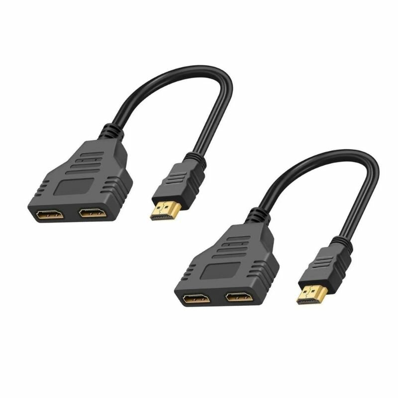 (2 шт.) Позолоченный разветвитель HDMI 1 на 2