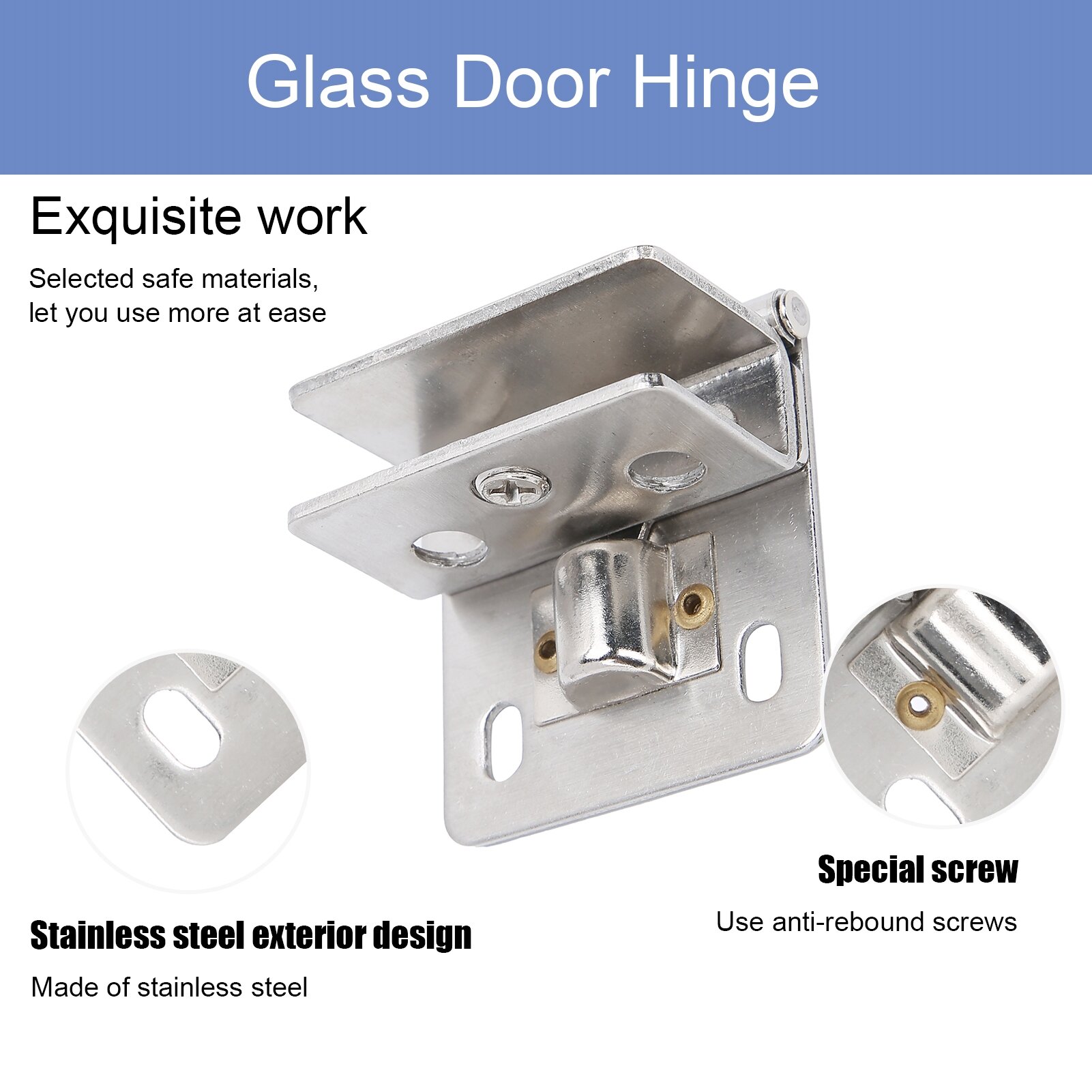 Петля для стеклянной двери PunchFree, зажим из нержавеющей стали, кронштейн для шкафа, зажим для дома, товары для дома