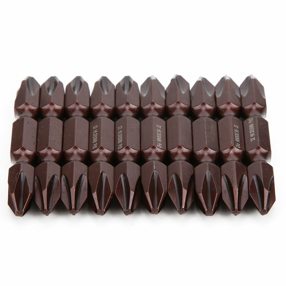 10 двухсторонних крестовых бит, магнитные S2, H6.3x50 мм