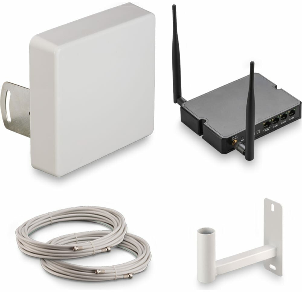 Комплект Kroks KSS15-3G/4G-MR cat4 усилитель интернет сигнала 3G/4G на дачу, до 150 Мбит/с 2283