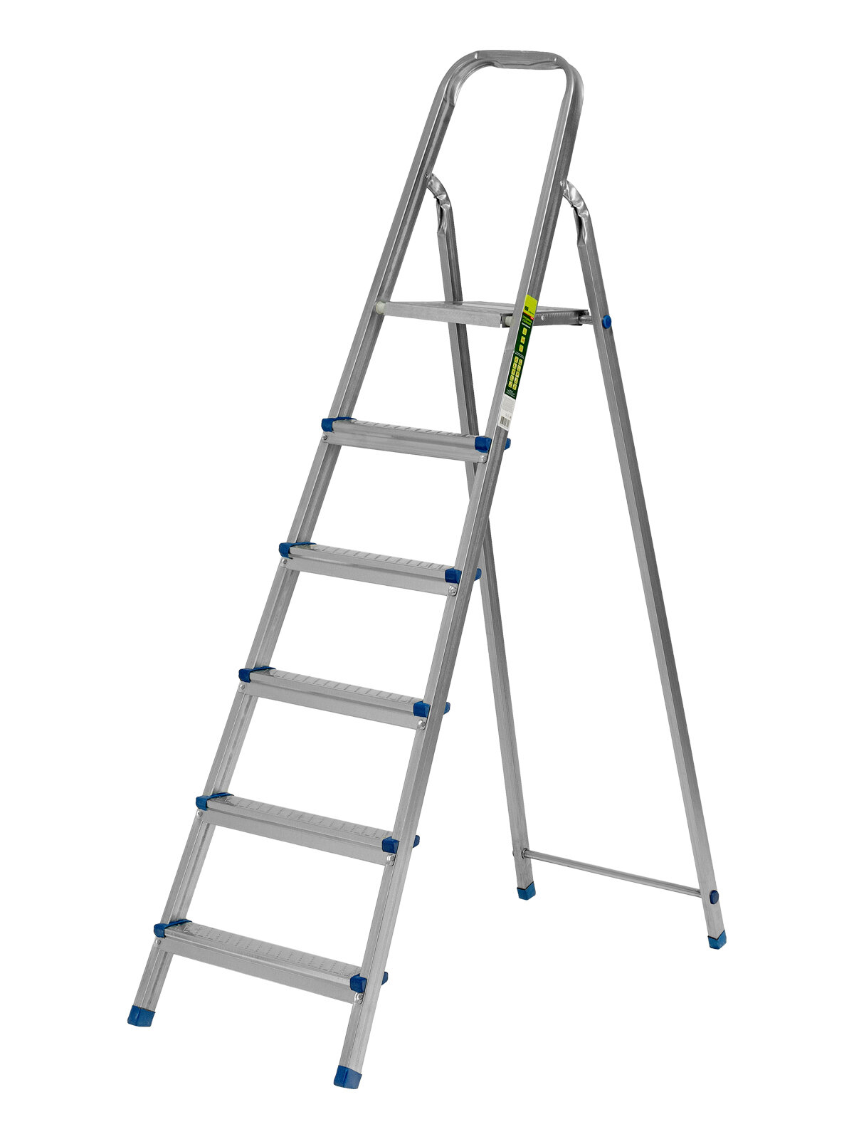 Стремянка 6 ступеней Сибртех, 120 кг максимальная нагрузка и 321 см рабочая высота, стальная оцинкованная, 97838