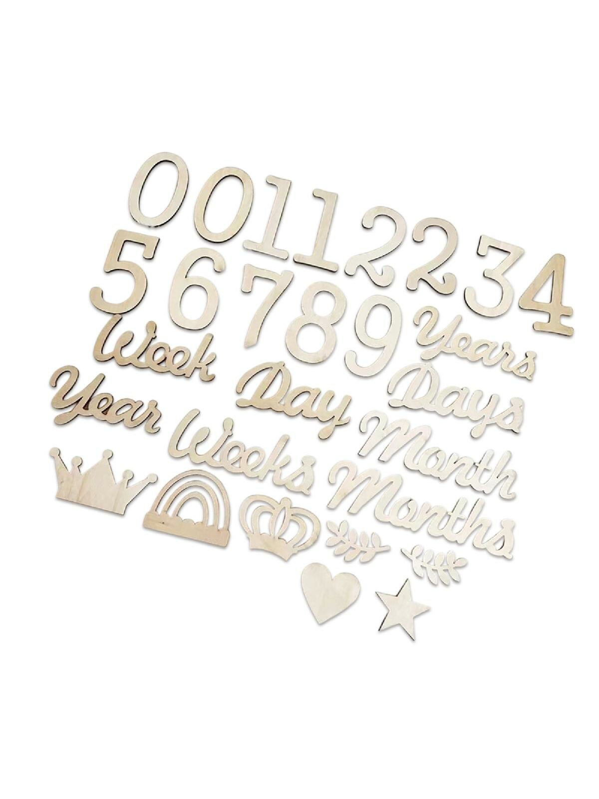 Муляж, Milestone Цифровой деревянный реквизит для фотосъемки Milestone Деревянный реквизит для ежемесячной открытки Milestone Decoration-A