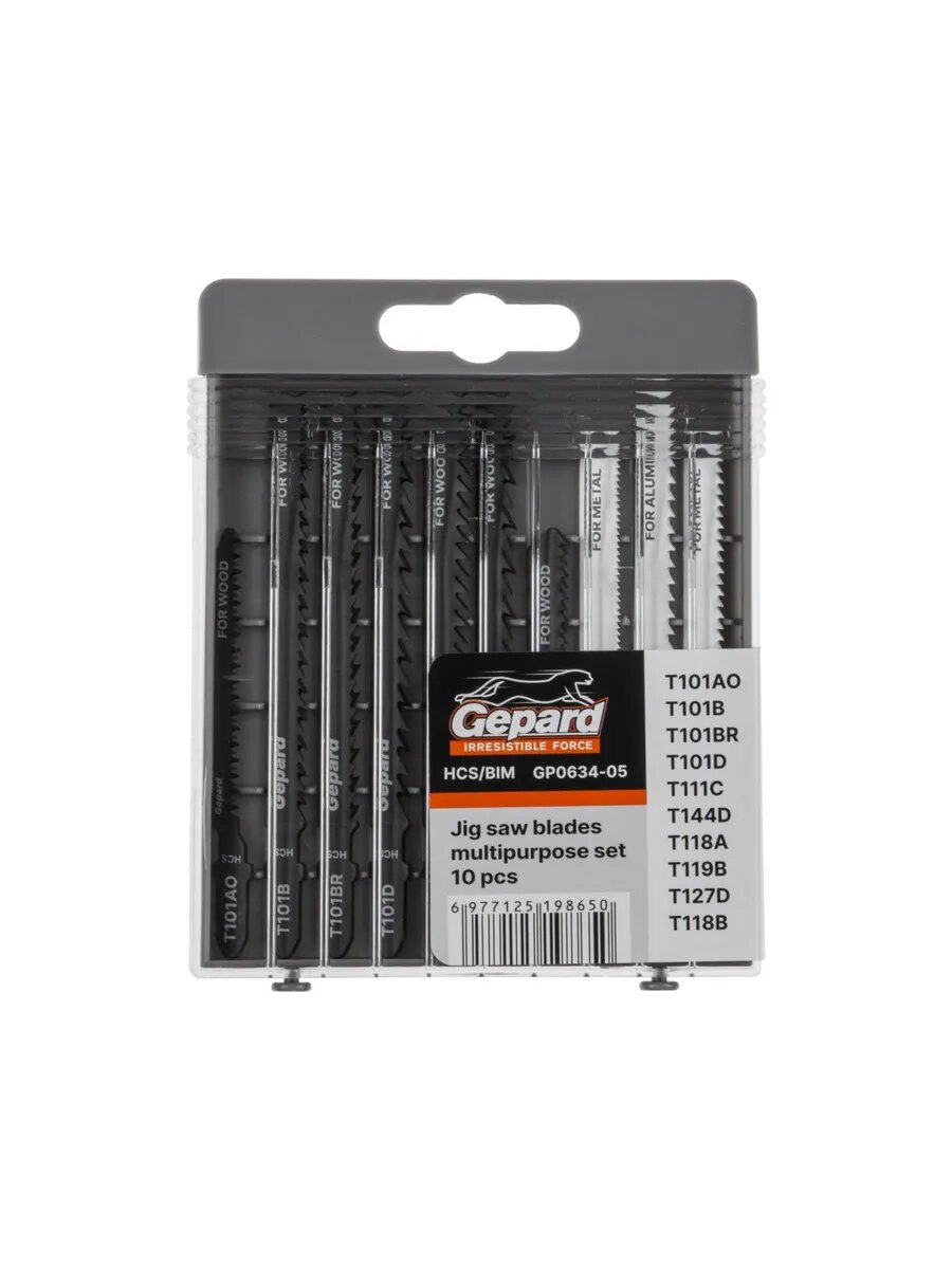 Пилка для электрического лобзика GEPARD универсальная набор 10 штук (GP0634-05)