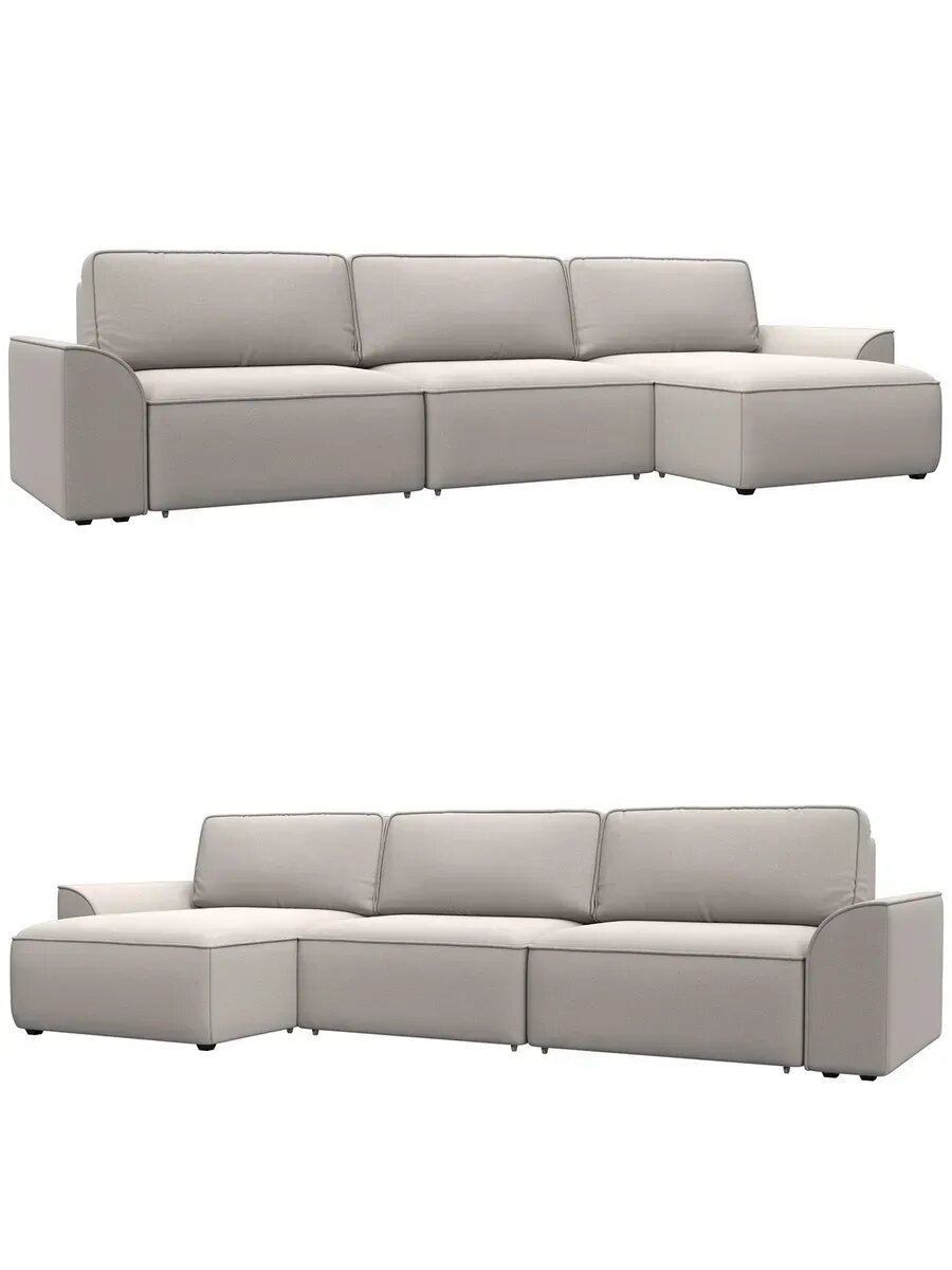 Большой угловой диван Стамбул с универсальным углом, 339x91x161 см, пружинный матрас, ящик для белья, замша