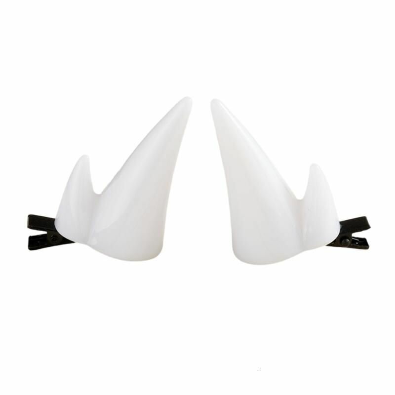 Дьявольские рожки для волос, Белый