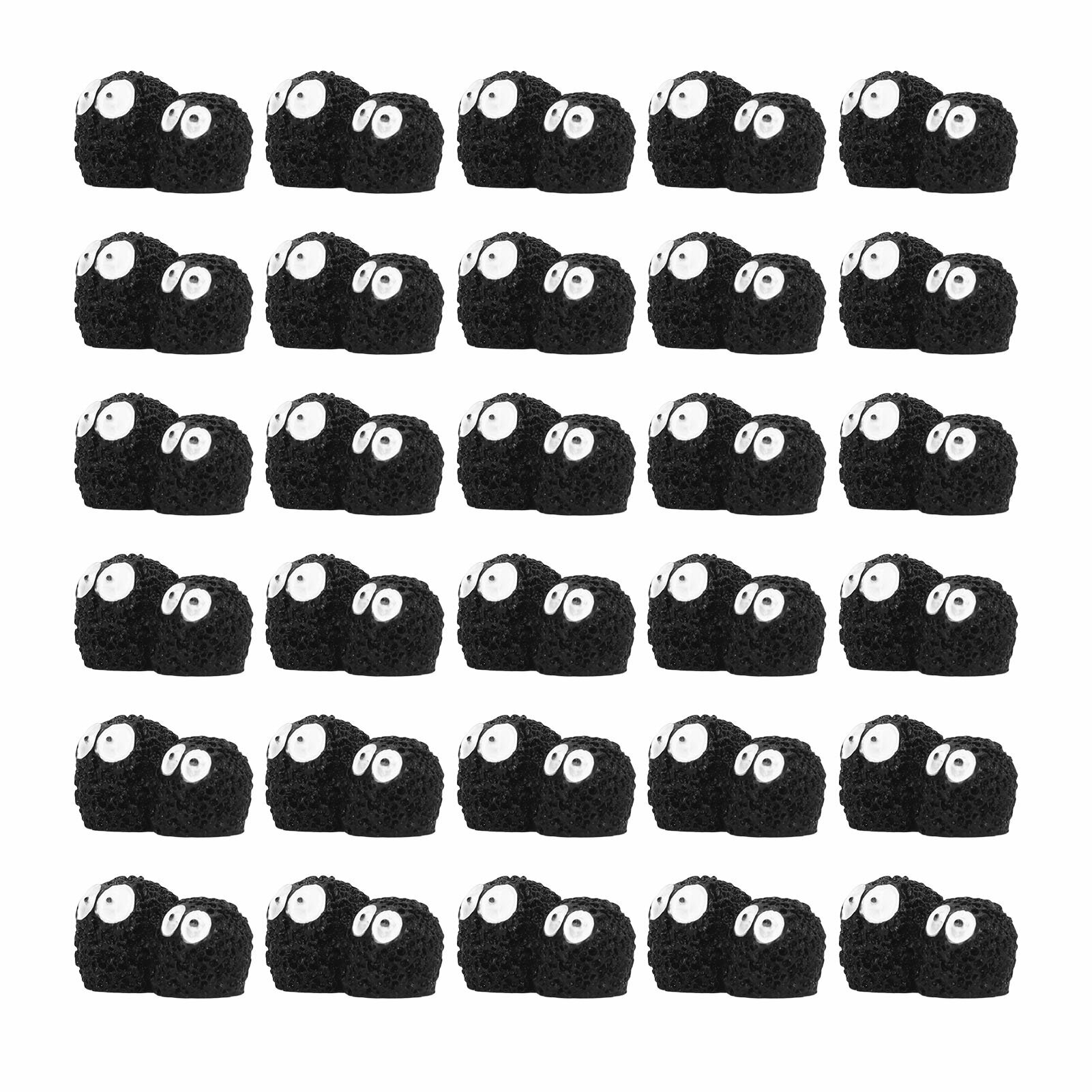 30 шт миниатюрных декоративных черных угольков для кукол 1/12 и 1/6, реалистичные орнаменты из смолы