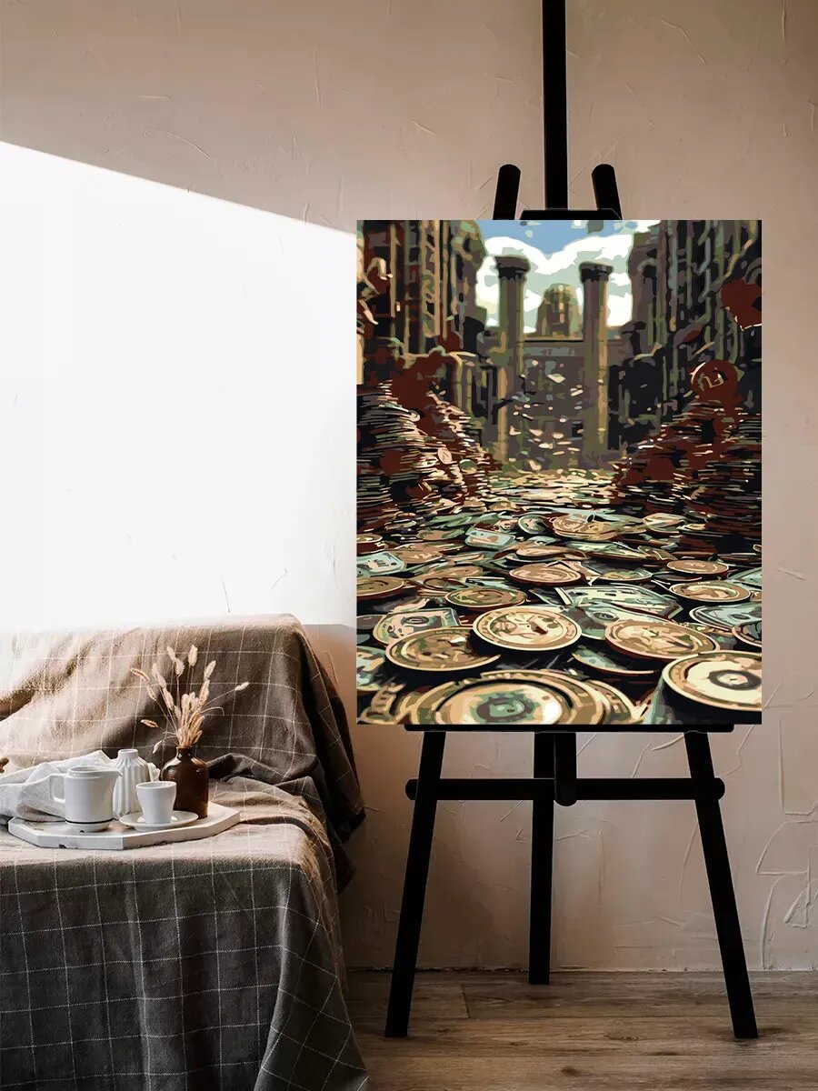 Картина по номерам Монеты Криптовалюта Биткоин Bitcoin