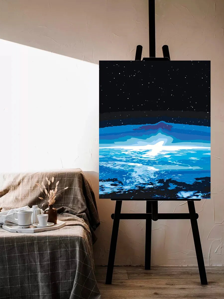 Картина по номерам Космос Земля Планета Звезды