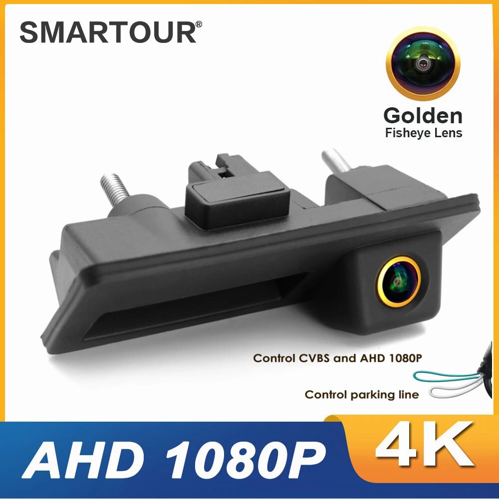 4K CCD AHD 1080P 180 ° Автомобильная камера заднего вида с ручкой багажника для VW Passat Golf Polo B6 B7 Jetta Tiguan Touareg Audi A3 A4 A5 A6
