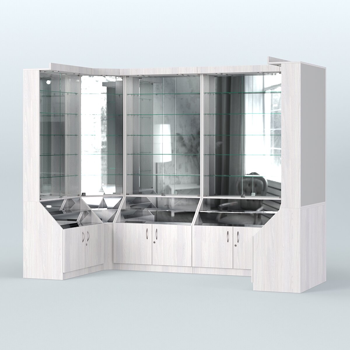 Павильон П-образной формы серии Эталон №3, Ясень Анкор светлый