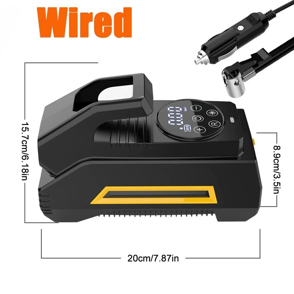EAFC Автомобильный воздушный компрессор 12 В Переносной электрический автомобильный воздушный насос Накачиватель шин Pumb Автоматический насос для шин 150PSI Автомобиль Мотоцикл Велосипед, 22-Cylinder Wired