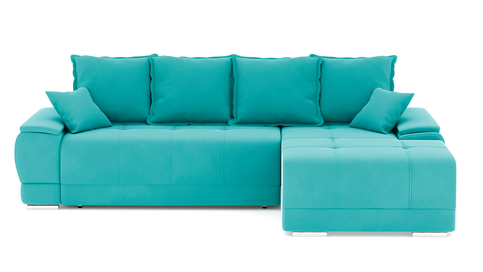 Угловой диван-кровать Nordviks" Мини, еврокнижка, угол левый/правый, велюр Зара Азур 48