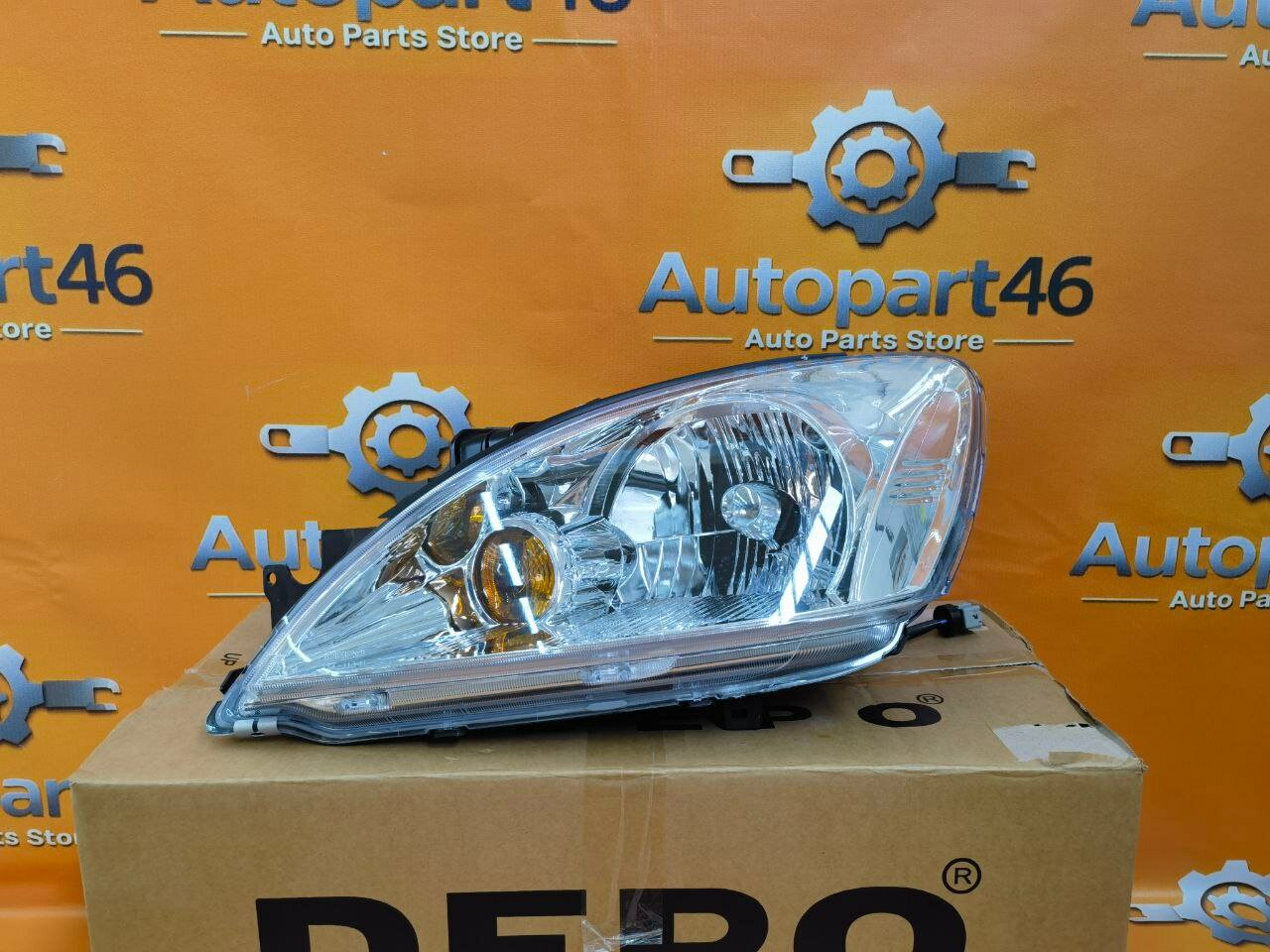 Левая фара митсубиси ланцер 9 MITSUBISHI LANCER 9 хром электро-корректор. DEPO.
