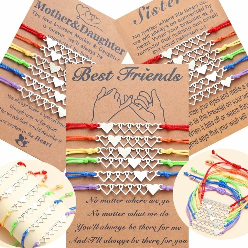 Набор из 6 предметов, браслетов ручной работы love нержавеющей стали-good friends-цвет