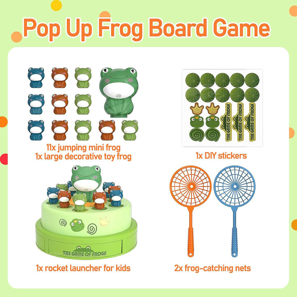 Игра Friends Fishing Game & Frog Pop Up Toys Музыкальная Вращающаяся Настольная Игра для Детей 4-6 лет