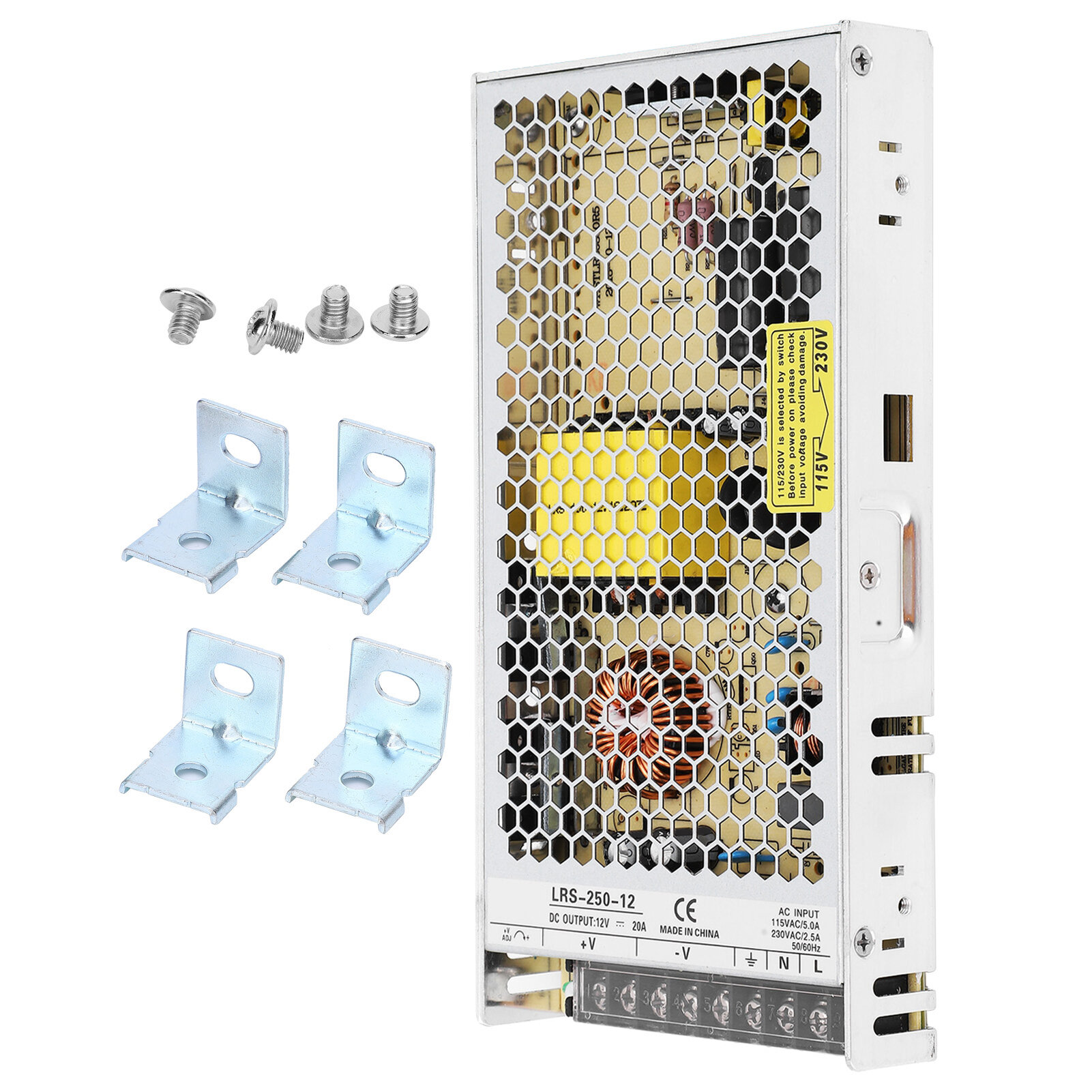 Импульсный источник питания 250 Вт, драйвер-трансформатор переменного тока в постоянный, 47-63 Гц, серия LRS, надежные и эффективные электротехнические аксессуары