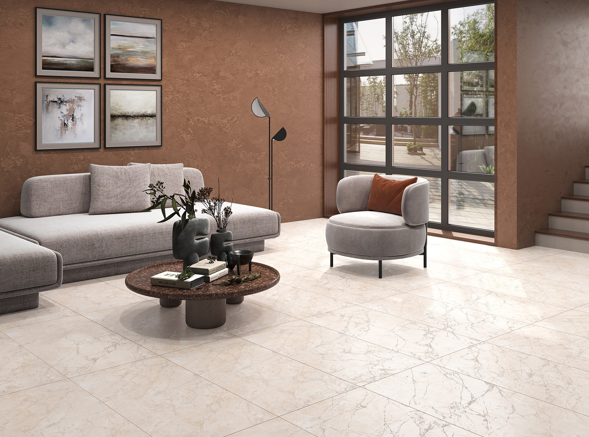 Керамогранит ARCADIA CERAMICA Arctic Pearl / Арктик Перл Карвинг Лаппатированный 60х120