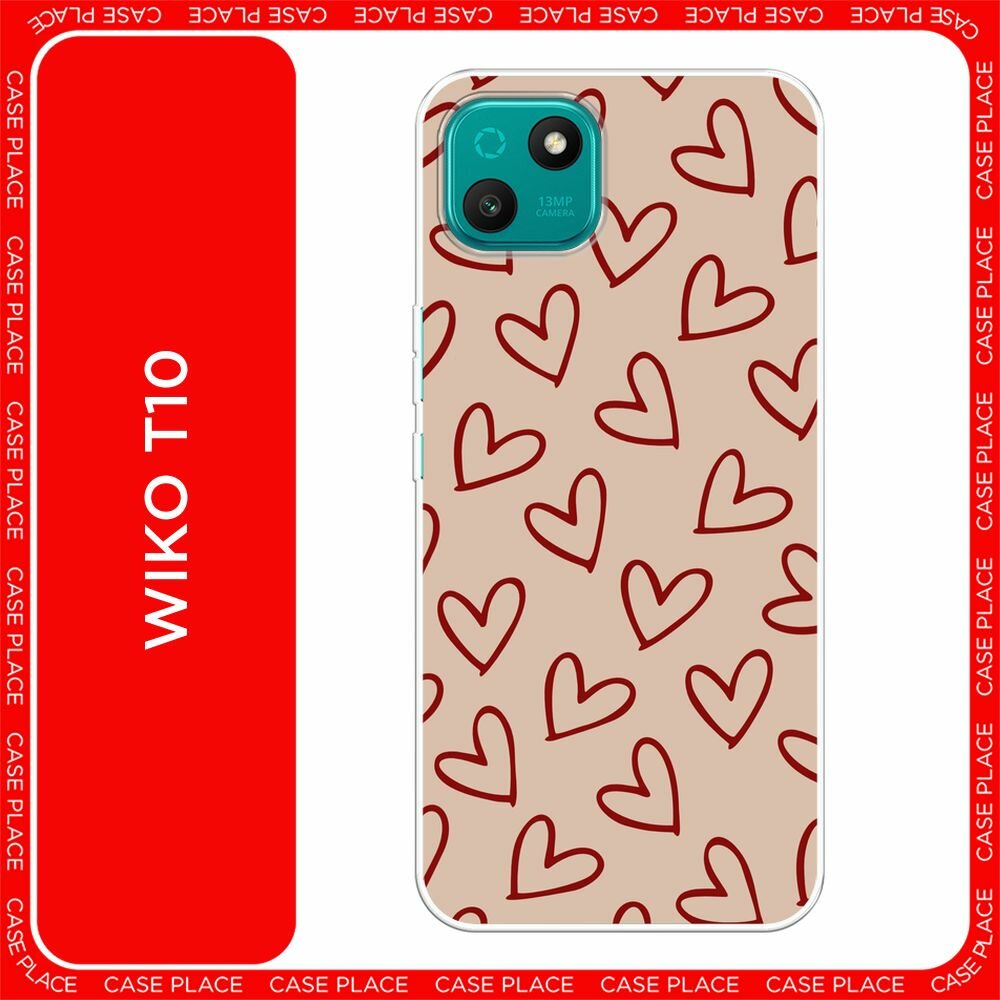 Чехол на Wiko T10 / Вико Т10 с принтом "Little hearts doodles 1 - 14 февраля"
