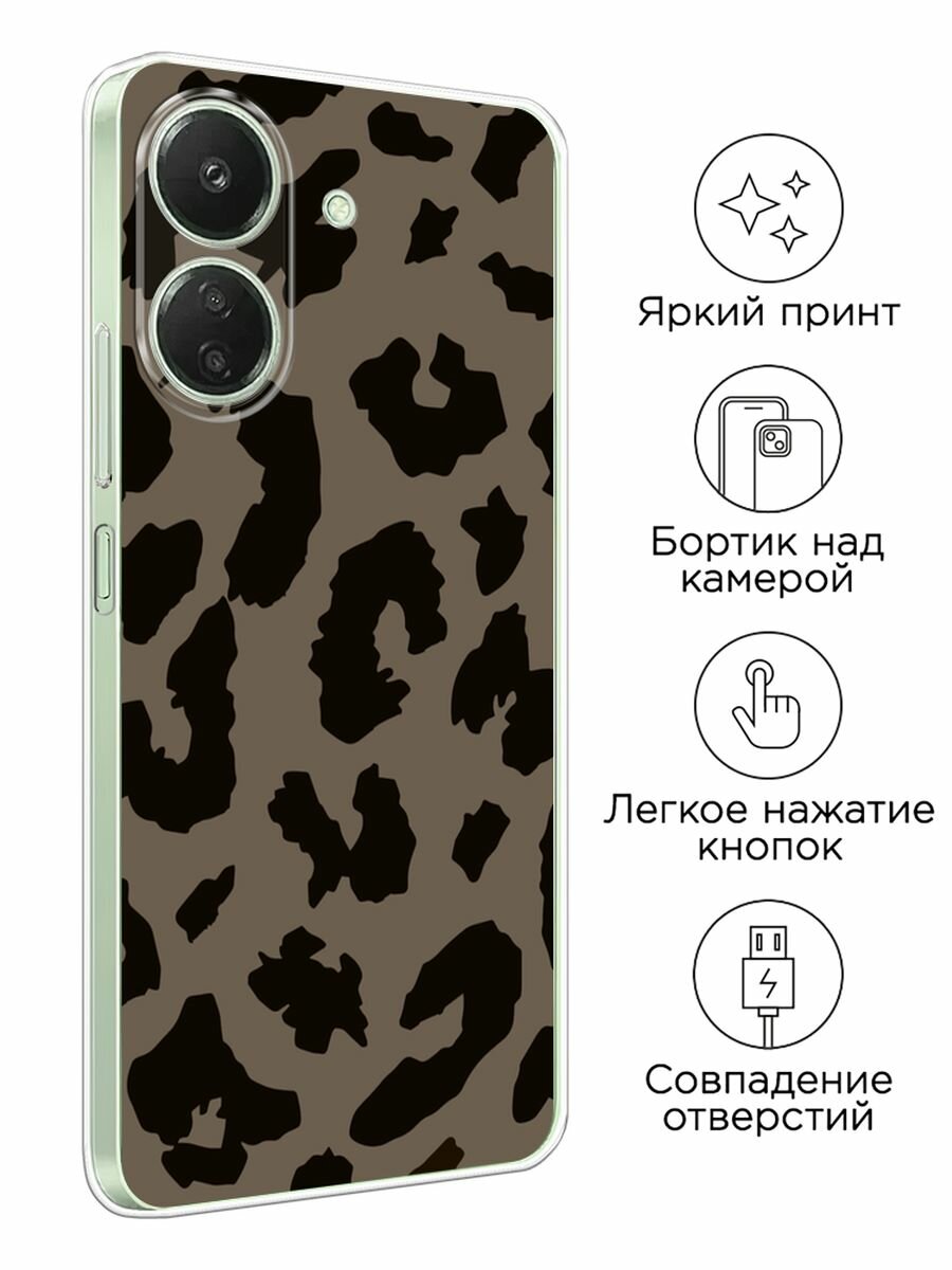 Чехол на Xiaomi Redmi 13C/Poco C65 / Сяоми Редми 13C/Поко С65 с принтом "Леопардовые пятна паттерн 1" — фото 1