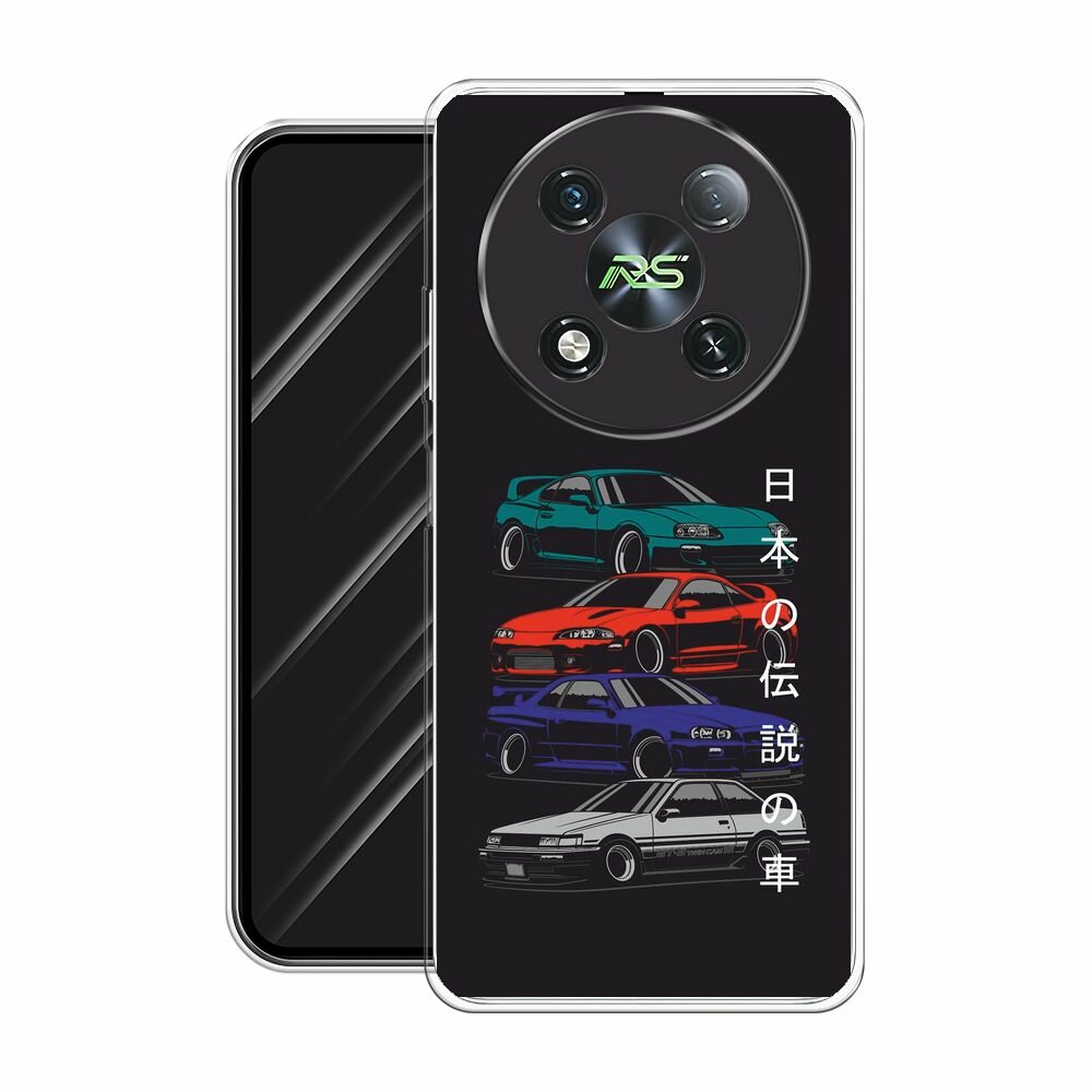 Силиконовый чехол на Itel RS4 / Ител РС4 с принтом "JDM Legend cars" — фото 1