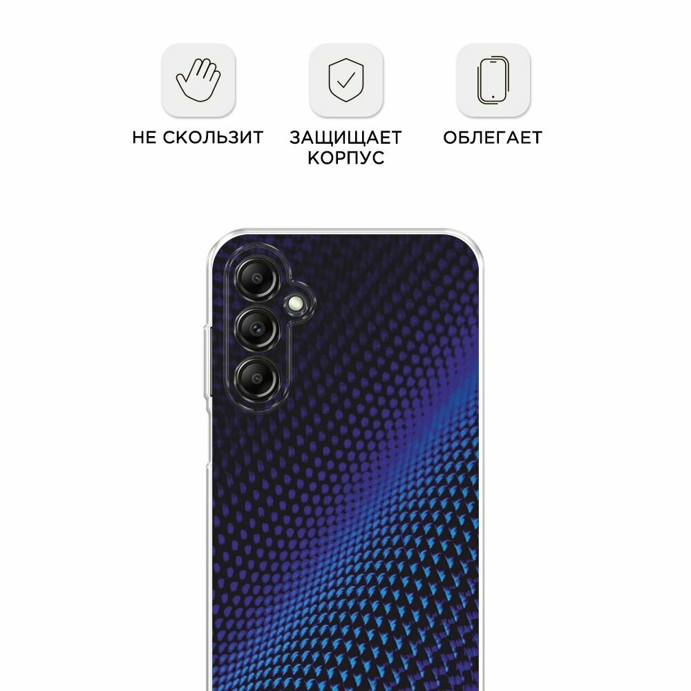 Чехол на Samsung Galaxy A15 / Самсунг А15 с принтом "Синий карбон" — фото 1