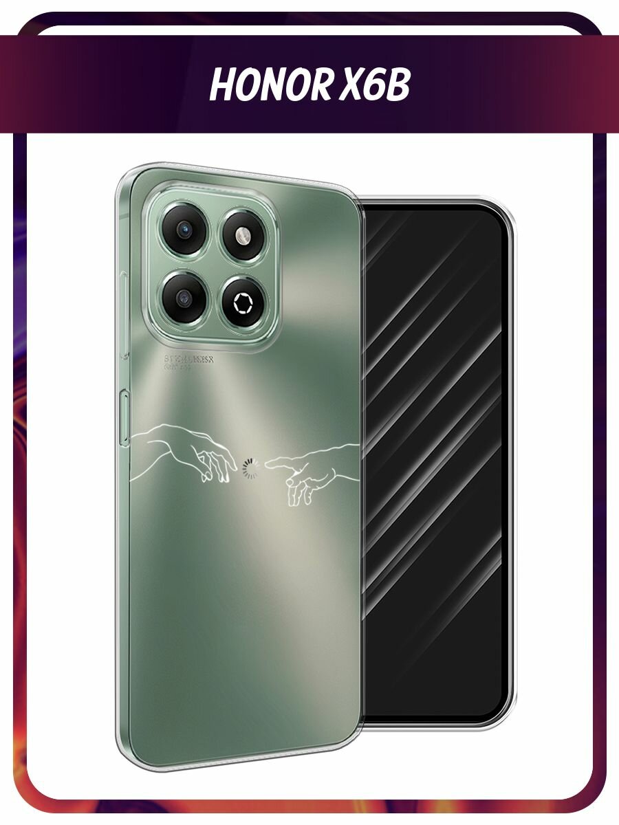 Чехол на Honor X6b / Хонор X6b с принтом "Загрузка творения", прозрачный