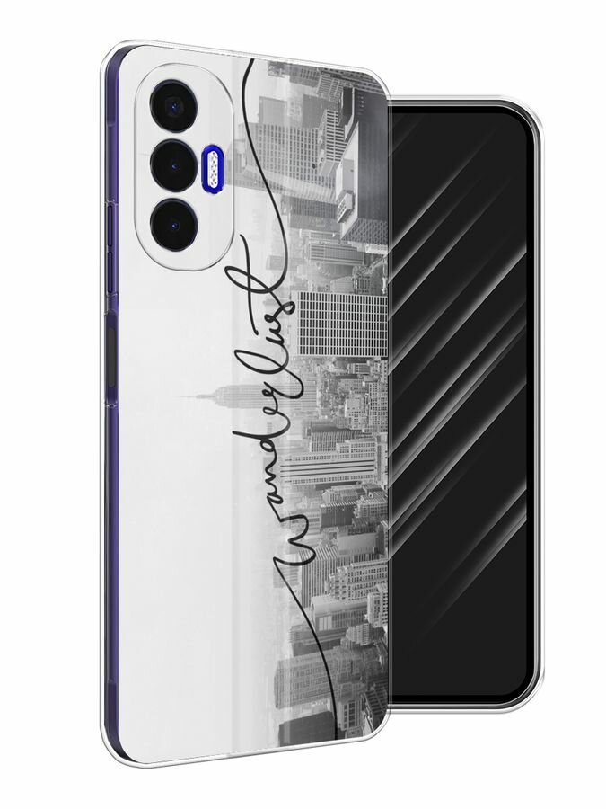 Чехол на Tecno Pova 3 / Текно Пова 3 с принтом "Черно город"