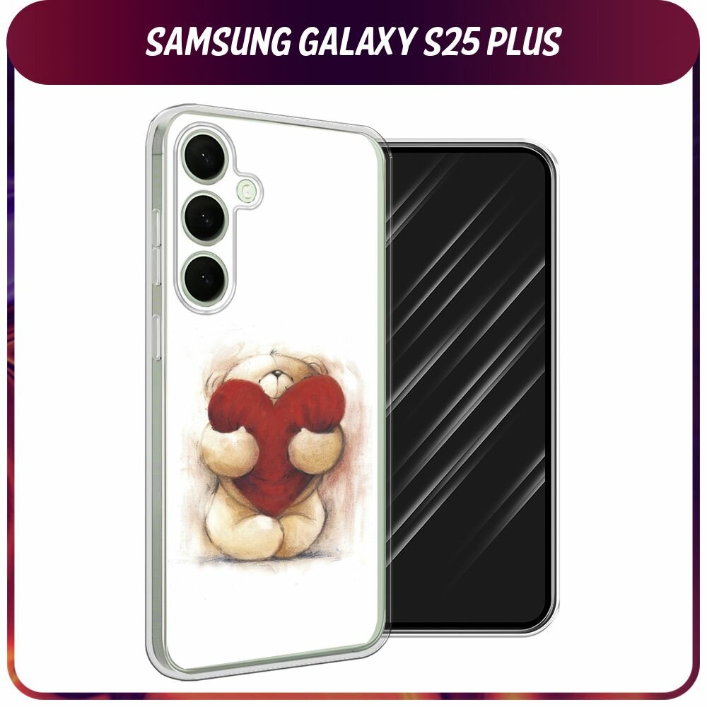 Чехол на Samsung Galaxy S25 Plus / Самсунг S25 Плюс с принтом "Мишка с сердцем 1"