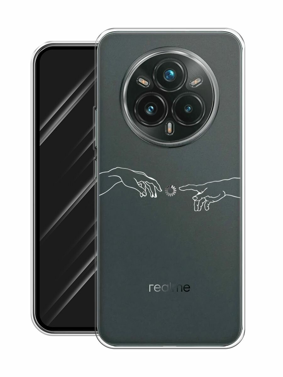 Чехол на Realme 14 Pro / Реалми 14 Про с принтом "Загрузка творения", прозрачный — фото 1