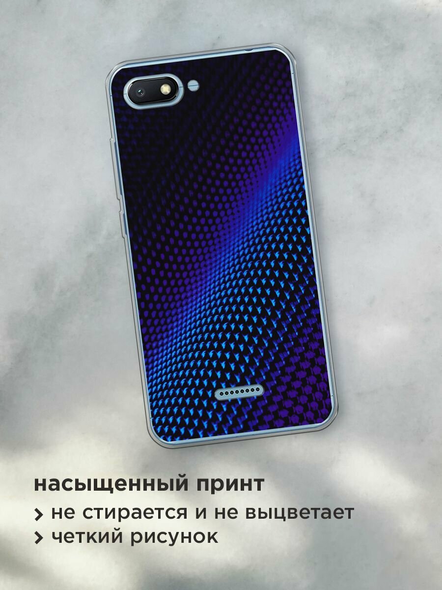 Чехол на Xiaomi Redmi 6A / Сяоми Редми 6А с принтом "Синий карбон" — фото 1