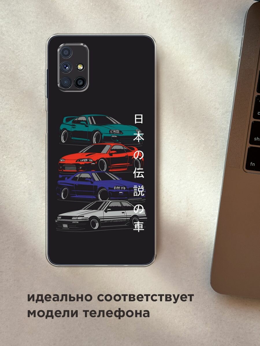 Чехол на Samsung Galaxy M51 / Самсунг Галакси М51 с принтом "JDM Legend cars" — фото 1