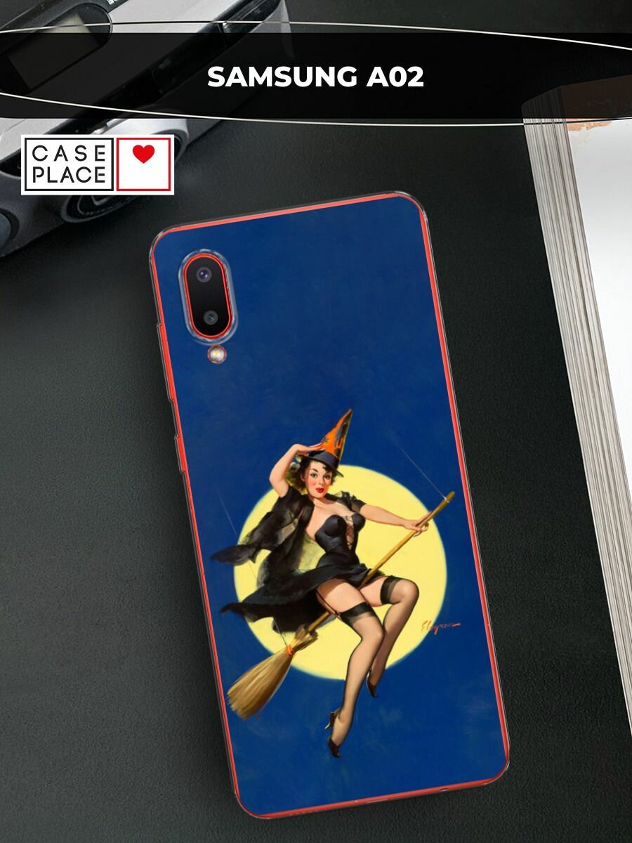 Чехол на Samsung Galaxy A02 / Самсунг Галакси А02 с принтом "Pin-Up Witch"