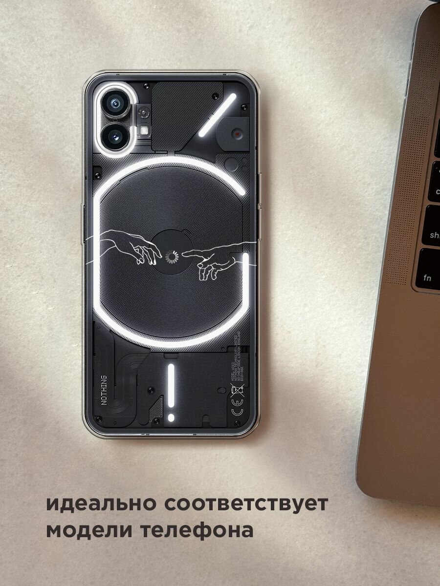 Чехол на Nothing Phone 1 / Нафинг Фон 1 с принтом "Загрузка творения", прозрачный — фото 1