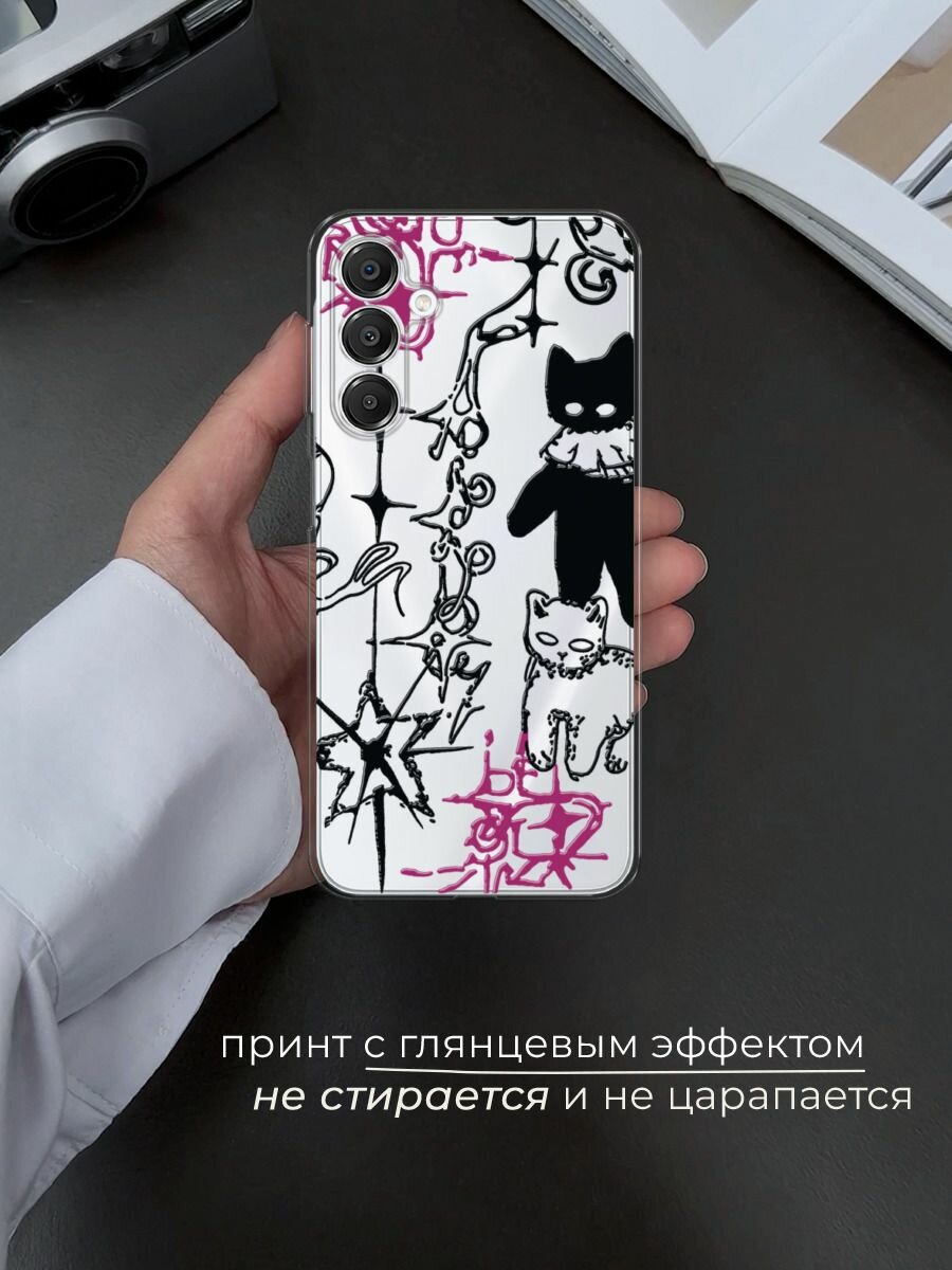 Чехол на Samsung Galaxy A16 / Самсунг А16 с принтом "Готические котики" — фото 1