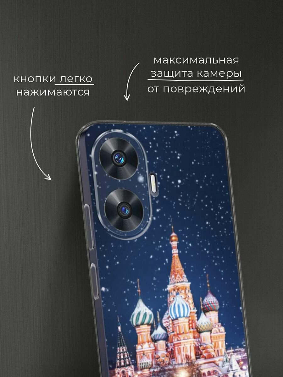 Силиконовый чехол на Realme C55 / Реалми C55 с принтом "Москва 1" — фото 1