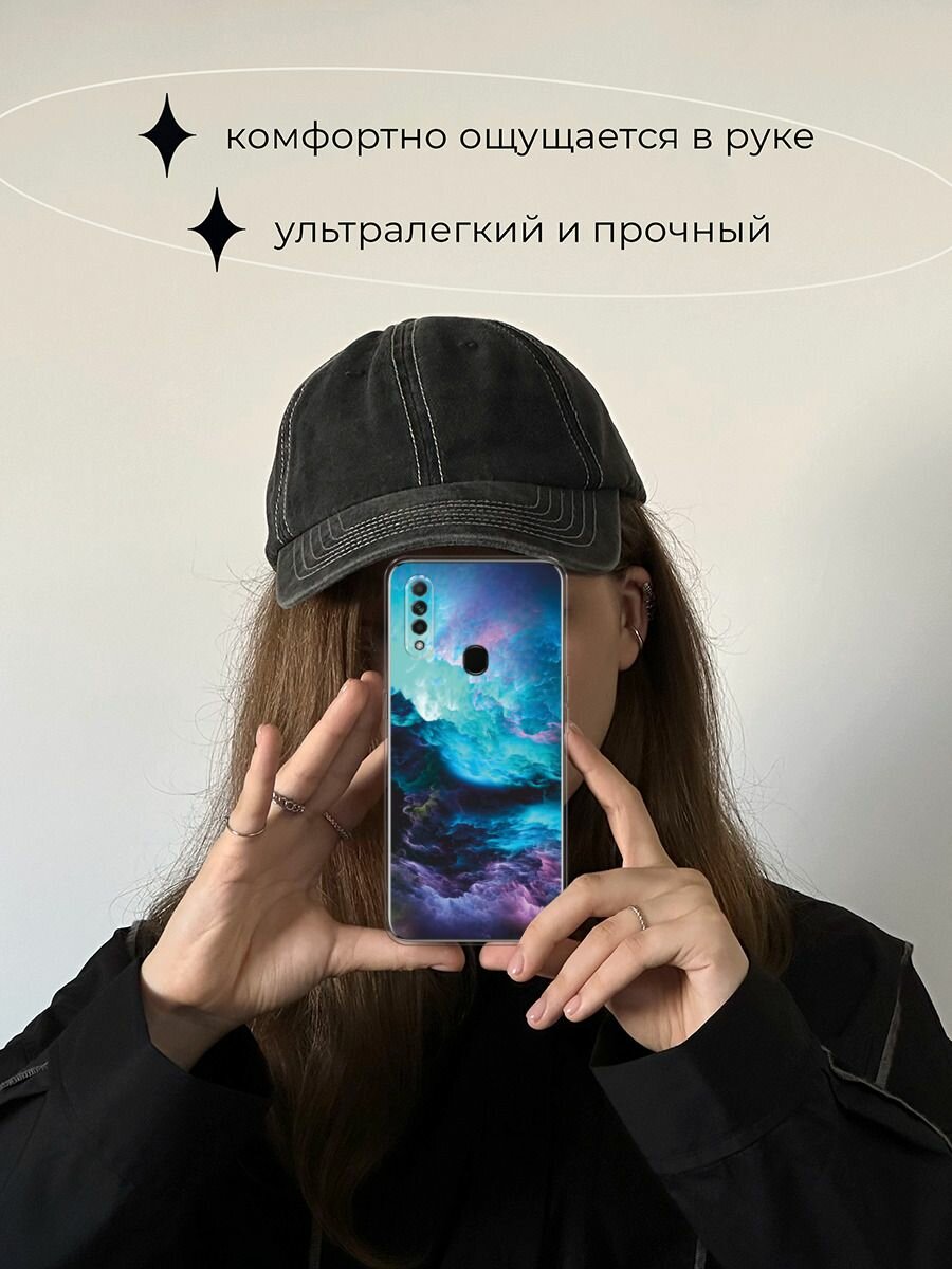 Силиконовый чехол на Oppo A31 / Оппо А31 с принтом "Бирюзовое небо" — фото 1